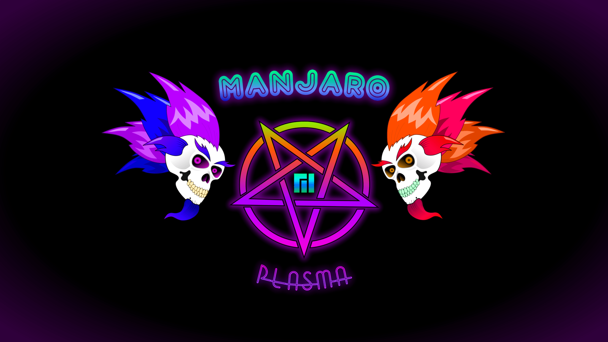 4K Manjaro Plasma Wallpaper - Dark Artistry